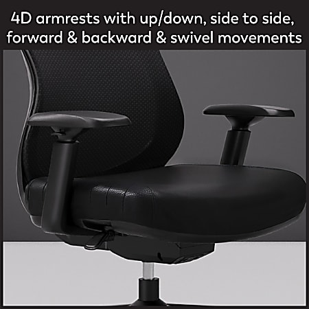 WorkPro Fortimo Ergonomic MeshVegan Leather High Back Executive Chair ...