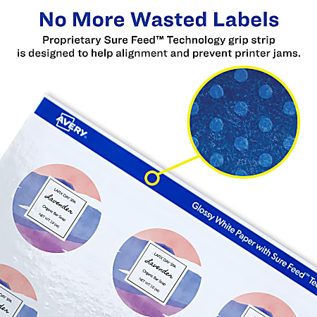 Avery Glossy Permanent Labels With Sure Feed 94506 WGP5 Round 1 12 ...