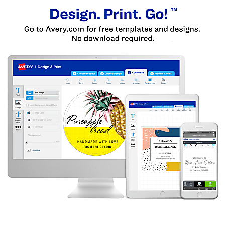 Avery Glossy Permanent Labels With Sure Feed 94506 WGP5 Round 1 12 ...