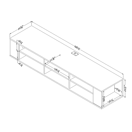 South Shore City Life 66 Wide Wall Mounted Media Console Gray Maple ...