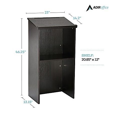 Alpine AdirOffice Stand Up Floor Podium Lectern 45 1316 H x 23 W x 15 D ...