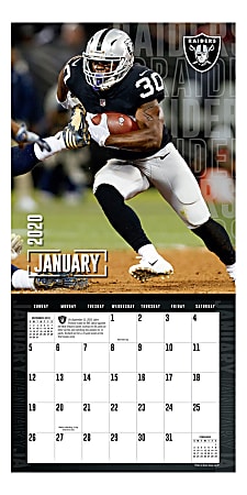 Turner Licensing Monthly Wall Calendar 12 x 12 Raiders 2020 - Office Depot