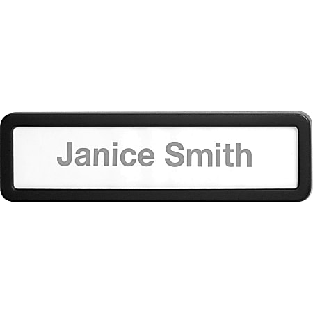 Lorell Recycled Cubicle Nameplate 0.9 W x 2.7 H Wall Plastic Black ...