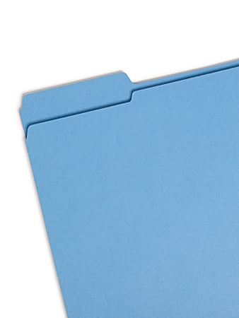 Smead Color File Folders With Reinforced Tabs Letter Size 13 Cut Blue ...