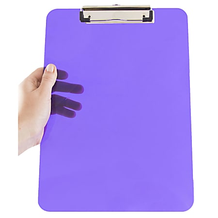 JAM Paper Plastic Clipboards with Metal Clip 9 x 13 Purple - Office Depot