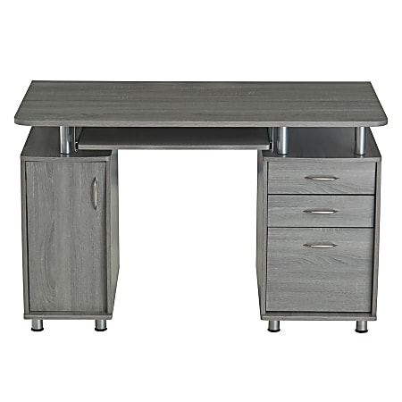 Techni Mobili Complete Workstation 48 W Computer Desk With Storage Gray ...