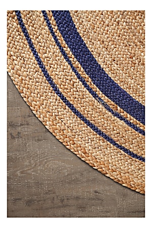 Anji Mountain Kerala Midnite Jute Rug 6 BeigeBlue - Office Depot