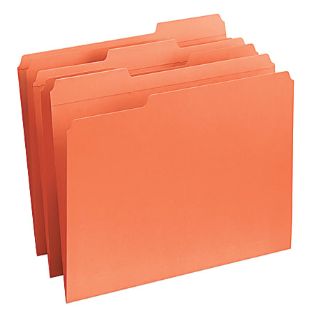Smead 13 Cut 2 Ply Color File Folders Letter Size Orange Box Of 100 ...