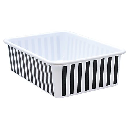 Teacher Created Resources Plastic Storage Bin Large Black and White ...