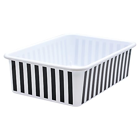 Teacher Created Resources Plastic Storage Bin Large Black and White ...