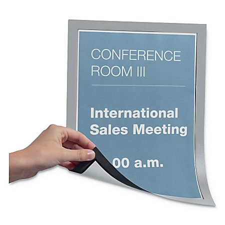 DURABLE DURAFRAME Magnetic Sign Holders 9 12 x 12 Silver Set Of 2 ...