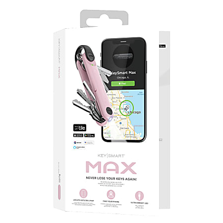 KeySmart Max Key Holder With Tile Smart Location 4.2 Blush - Office Depot