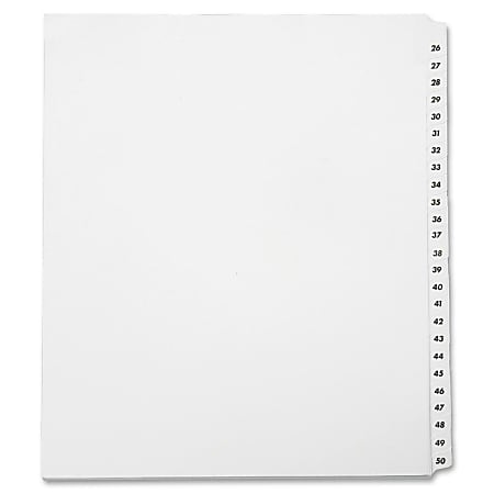 SKILCRAFT Index Divider Sheets With Numerical Tabs 26 50 Letter Size ...
