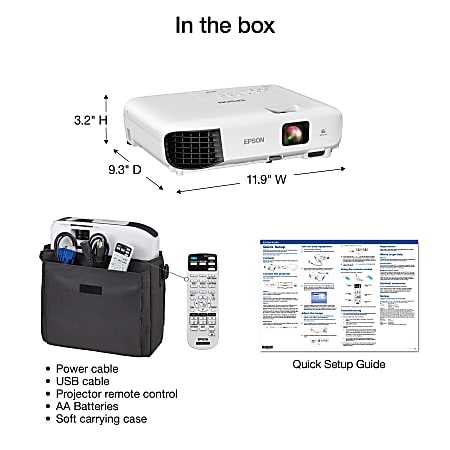 Epson EX3280 XGA 3LCD Portable Projector - Office Depot