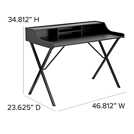 Flash Furniture 47"W Computer Desk With Top Shelf, Black