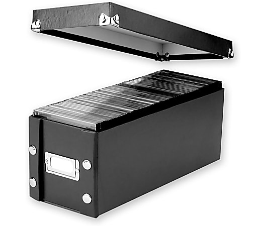 Ideastream Snap N Store Cardboard CD Storage Box 2 34 x 6 x 14 14 Black ...