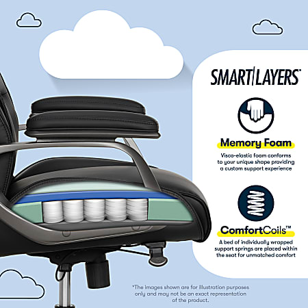 Serta SmartLayers Mosby Ergonomic Vegan Leather High Back Executive ...