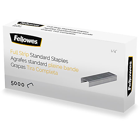 Fellowes Standard Full Strip Staples 14 5000 Staples Per Pack Box Of 5 ...