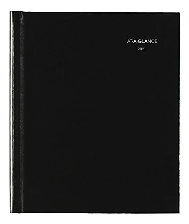 AT A GLANCE DayMinder Monthly Hardcover Planner 7 x 8 12 Black January ...