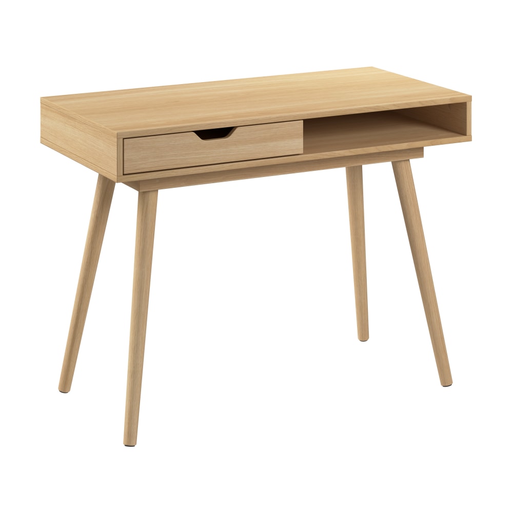 Realspace Callay 42 W Writing Desk Blonde OakBlack Office Depot