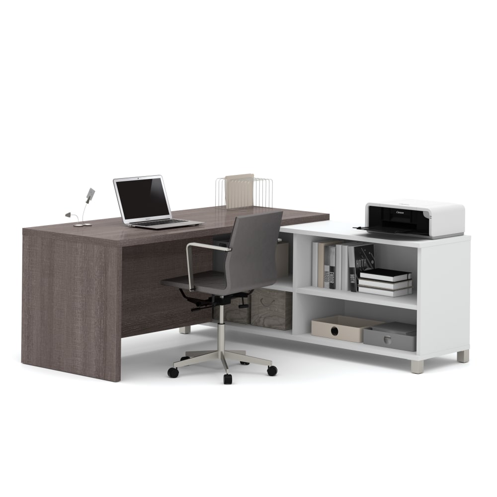 Realspace Mezza 62 W L Shaped Corner Desk CherryChrome Office Depot