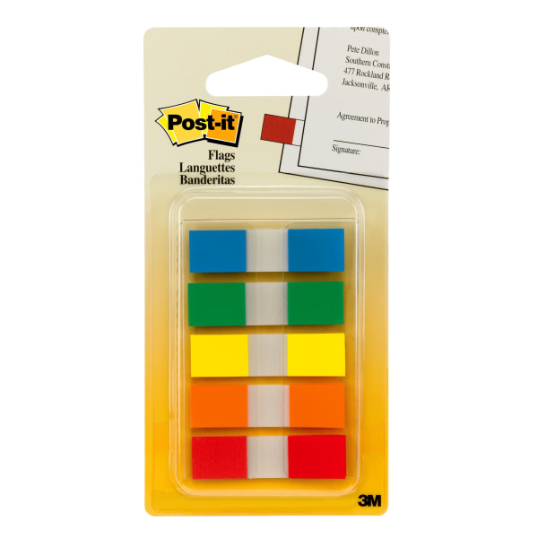 Post-it® Notes Mini Flags With Dispenser, 20 Flags Per Pad, Pack Of 5 ...
