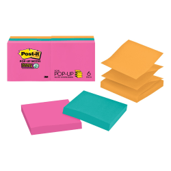 Post it Super Sticky Pop Up Notes 3 x 3 Assorted Colors Pack Of 6 Pads ...