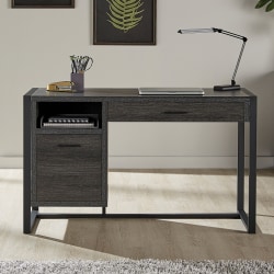 RealSpace DeJori 51 W Writing Desk Charcoal Office Depot