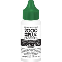 Pre inked Stamp Re Inking Fluid 10 cc Green - Office Depot