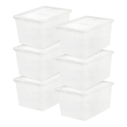 IRIS Storage Boxes 58 Quart Clear 6PK - Office Depot