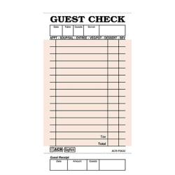 Daymark Numbered Guest Checks Pink 50 Checks Per Book Case Of 50 Books ...