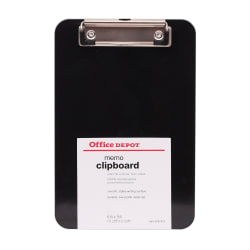 Office Depot Brand Plastic Memo Clipboard 6 x 9 Black - Office Depot