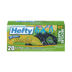Hefty Renew 1.1 mil Drawstring Outdoor Trash Bags 33 Gallons 65percent ...