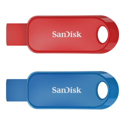 Sandisk Cruzer Snap USB Flash Drive 32GB Red and Blue Pack of 2 ...