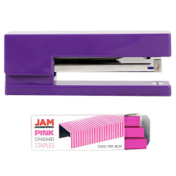JAM Paper Office Stapler Set PurplePink - Office Depot