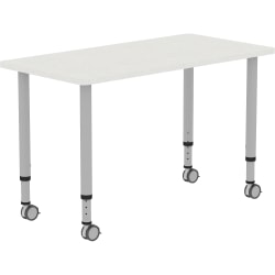 Lorell Height adjustable 48 Rectangular Table Rectangle Top 48 Table ...