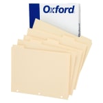 Oxford Manila Tab Dividers Blank 5 Tab Box Of 20 Sets - Office Depot
