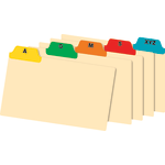 Oxford Poly Card Guides A Z 3 x 5 Assorted Colors - Office Depot