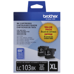 Brother LC103 High Yield Black Ink Cartridges Pack Of 2 LC1032PKS ...