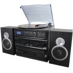 Trexonic 3 Speed Vinyl Turntable Home Stereo System Black - Office Depot