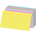 Office Depot Brand Rainbow Index Cards Ruled 5 x 8 Assorted Colors Pack ...