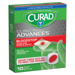 CURAD BloodStop Hemostatic Gauze Pads 1 x 1 Pack Of 10 - Office Depot