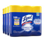 Lysol Disinfecting Wipes 7 x 7 14 Lemon Scent 35 Wipes Per Canister ...