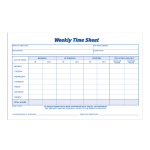 Adams™ Weekly Time Sheets, 8 1/2" x 5 1/2", White, 100 Sheets Per Pad ...