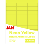 JAM Paper Mailing Address Labels Rectangle 1 x 2 58 Neon Green 30 ...