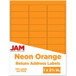 JAM Paper Mailing Address Labels Rectangle 1 x 2 58 Neon Green 30 ...