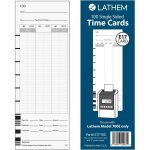 Lathem Model 400E Double Sided Time Cards Double Sided Sheet Blue Print ...