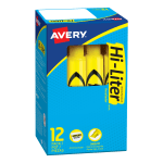 Avery Hi Liter SmearSafe Highlighters Chisel Tip Desk Style Yellow Pack ...
