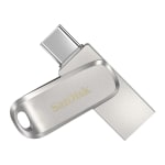 SanDisk iXpand Dual Drive USB C Luxe Flash Drive 128GB Silver - Office ...