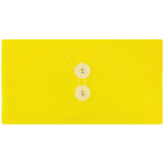 JAM Paper Index Booklet Plastic Envelopes 5 12 x 7 12 Button String Closure Yellow Pack Of 12 ...